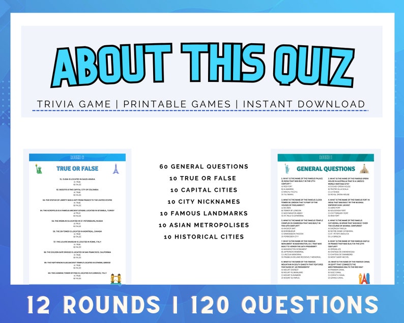 Major Cities Trivia | Famous Landmarks Trivia | 120 Trivia Questions ...