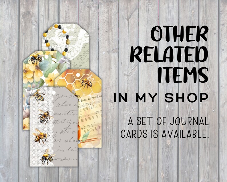 Honey Bees Digital ATC Cards, Printable Scrapbook Ephemera, Journal ...