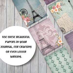 Vintage Eiffel Tower Digital Paper Pack, Printable Scrapbook Ephemera ...