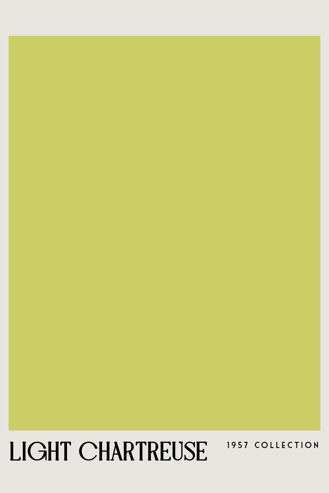 1950's Wall Color Artwork Printable- Light Chartreuse - Etsy