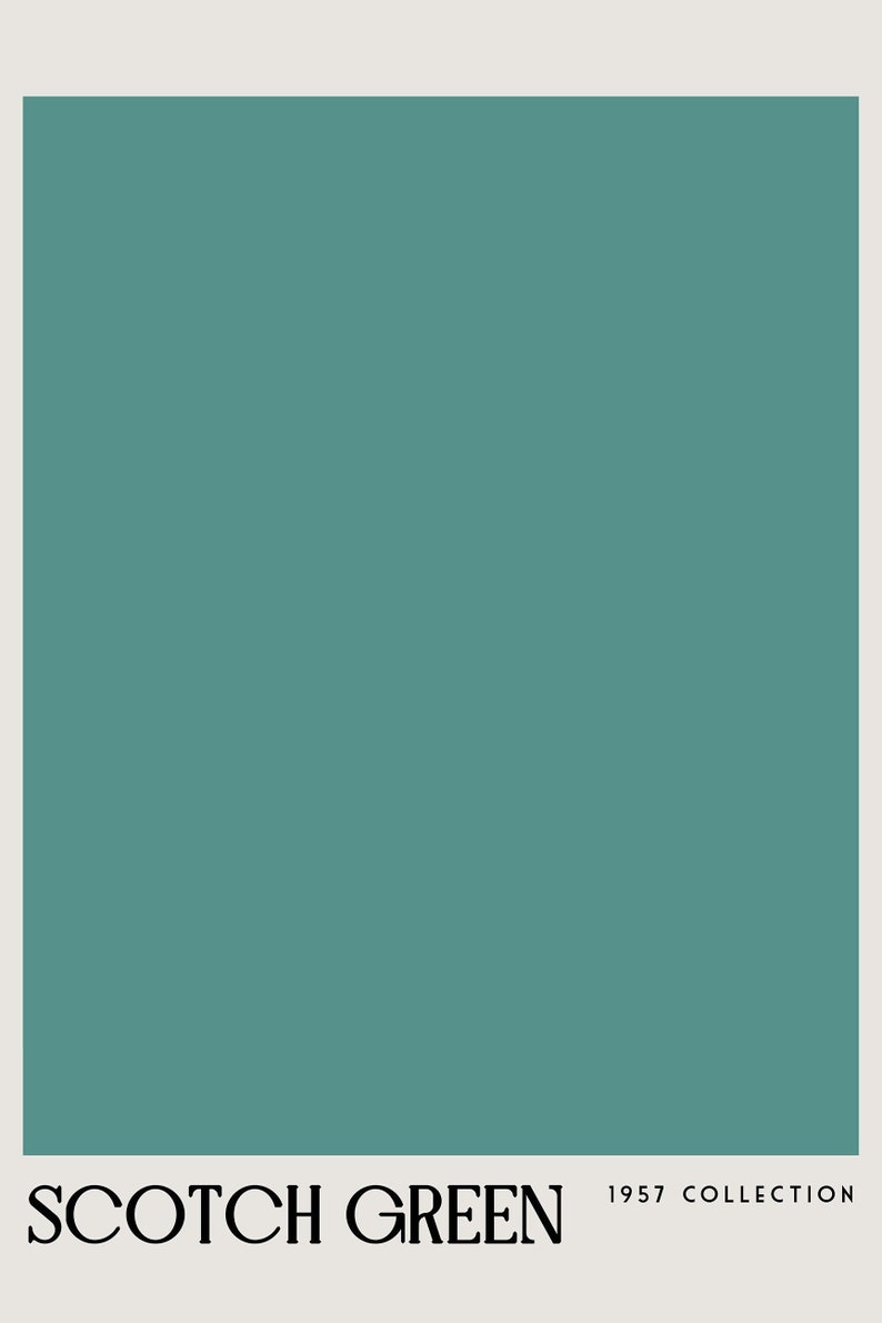 1950's Wall Color Artwork Printable Scotch Green - Etsy