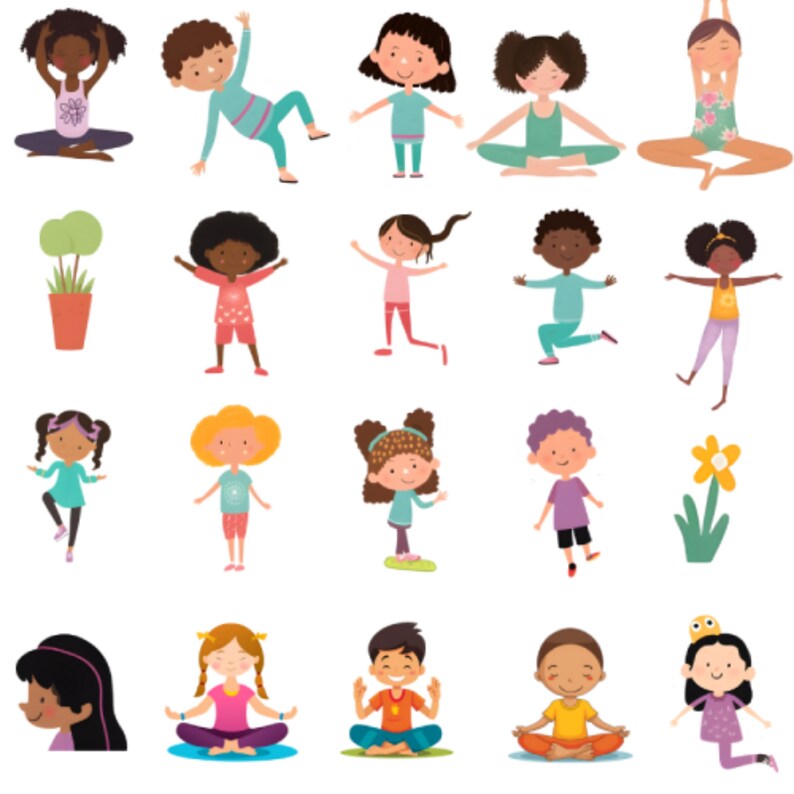 Cute & Fun Yoga Clipart Collection - Digital Download, Yoga Clipart ...