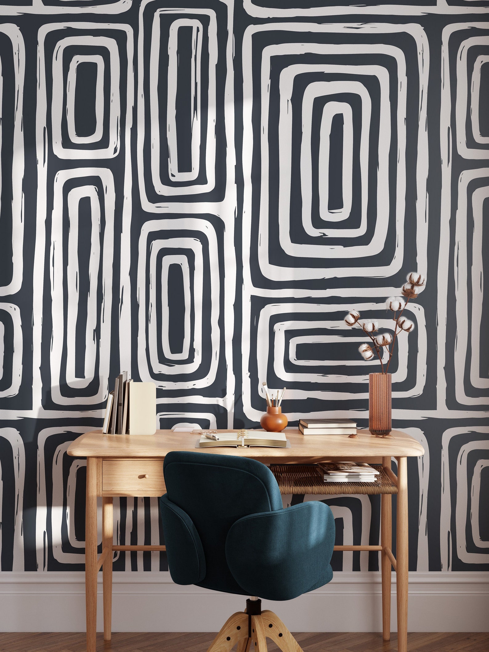 Abstract Wallpaper, Modern Home Decor, Abstract Wall Art, Neutral Tones ...