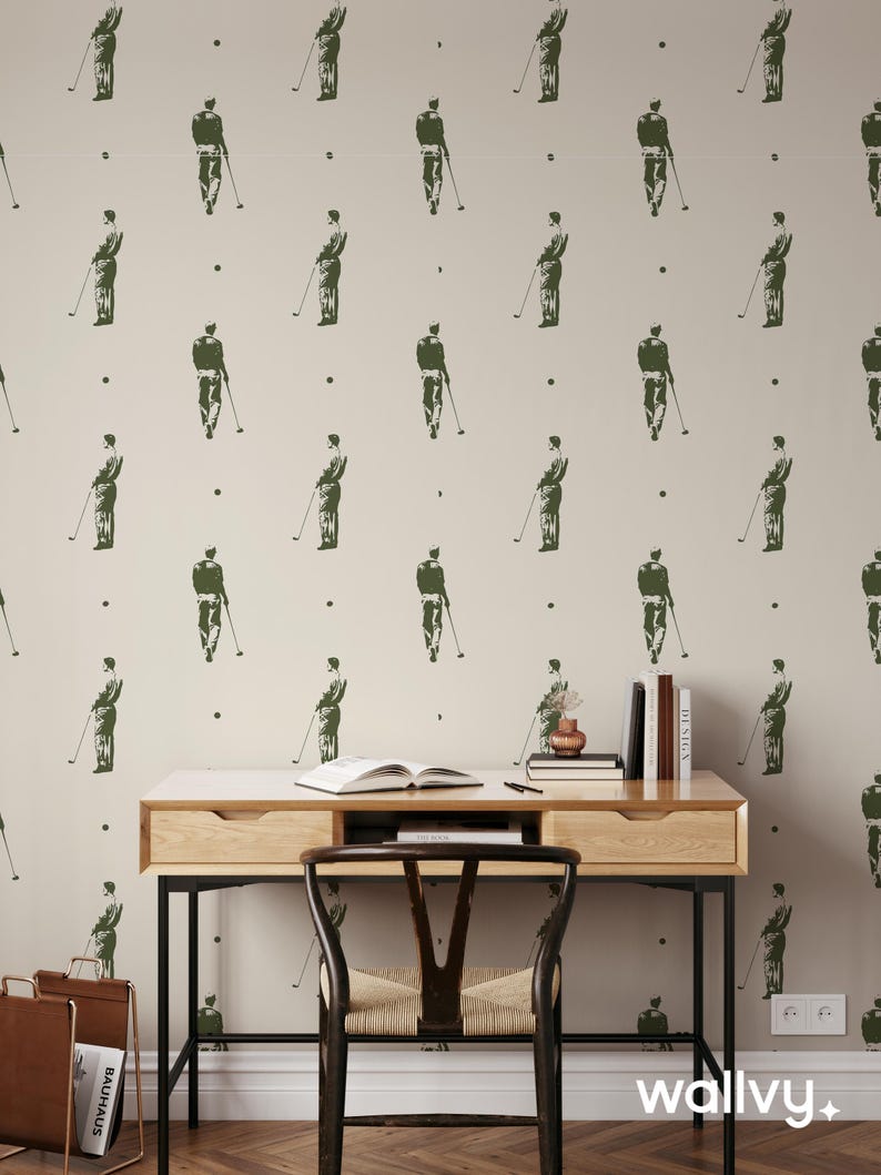 The Golfer’s Club, Peel and Stick Wallpaper, Classic Players Wall Art ...