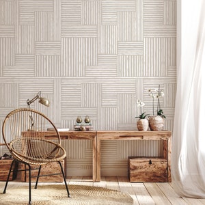 Abstract Wallpaper, Straight Lines Wallpaper, Removable Wallpaper ...