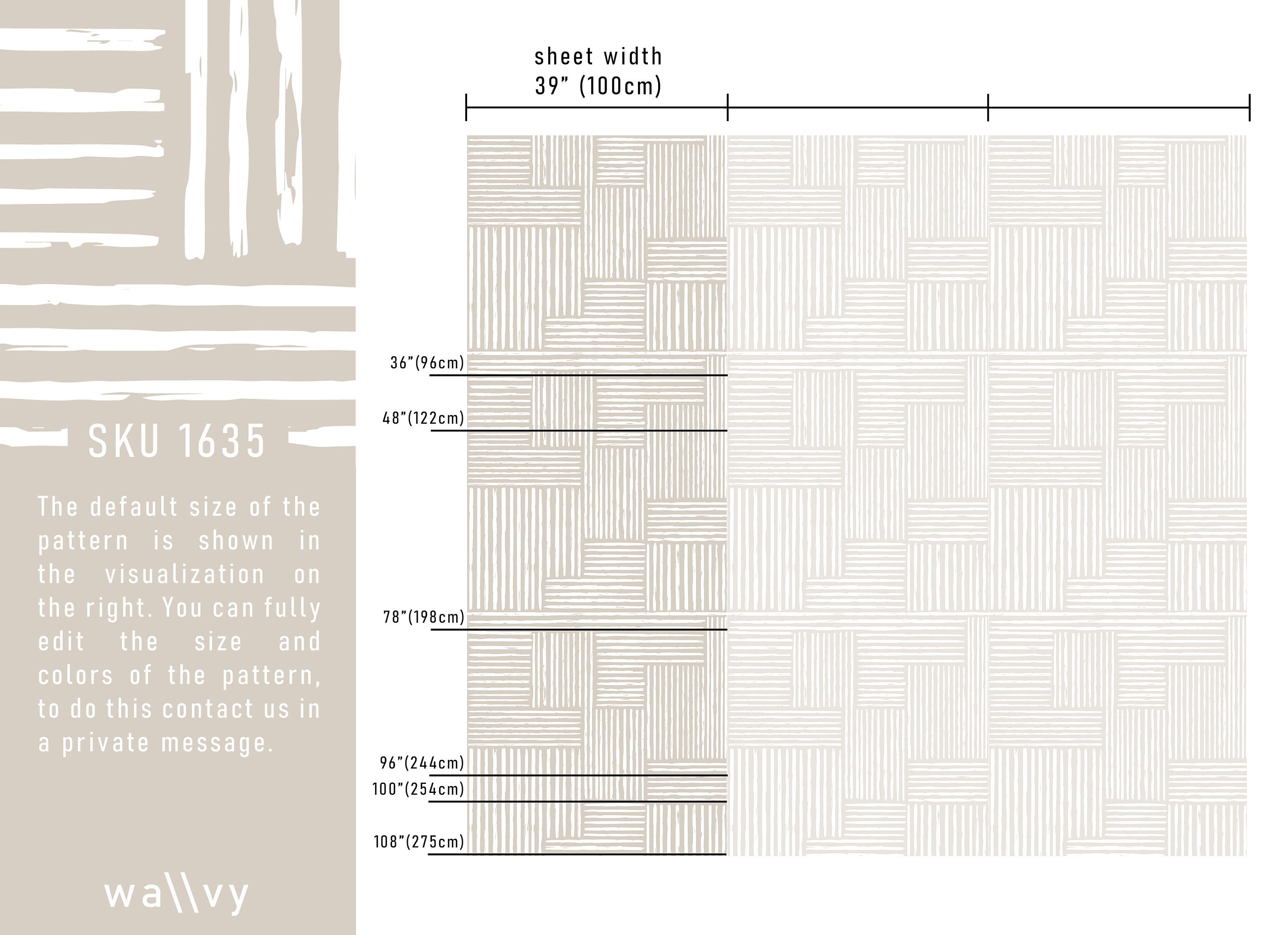 Custom Order Abstract Wallpaper, Straight Lines Wallpaper, Removable ...