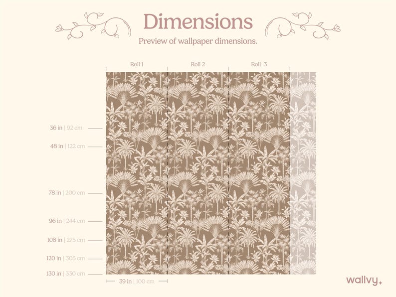 Vintage Palm Tree Vintage Wallpaper, Peel and Stick Removable Wallpaper ...