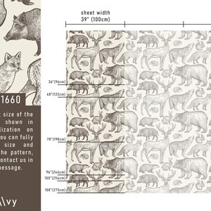 Beige Wild Life Wallpaper, Animal Pattern, Forest Beige and Brown ...