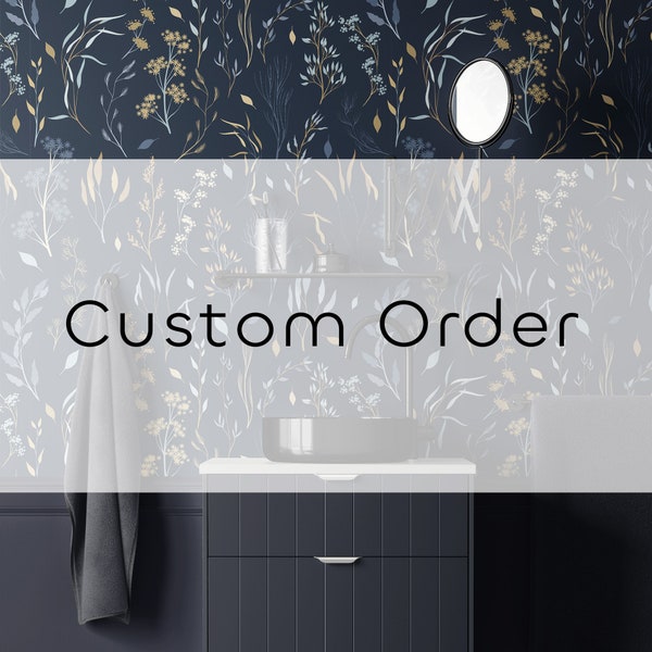 Navy Gold Wallpaper - Etsy