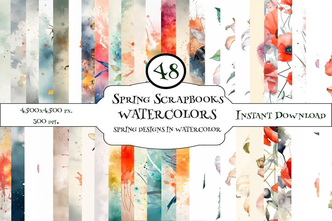 48 Nature-inspired Digital Paper Designs for Spring - Botanical ...