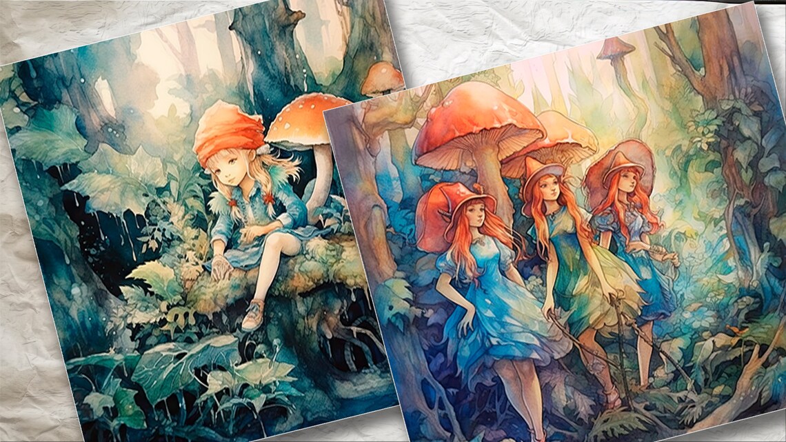 Whimsical Elf Digital Papers: Forest Elf, Junk Journal, Scrapbook Paper ...