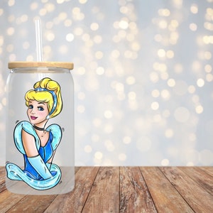 Princess Glass Cup | Bamboo Lid | Gifts for Her | 16oz | Glass | Coffee ...