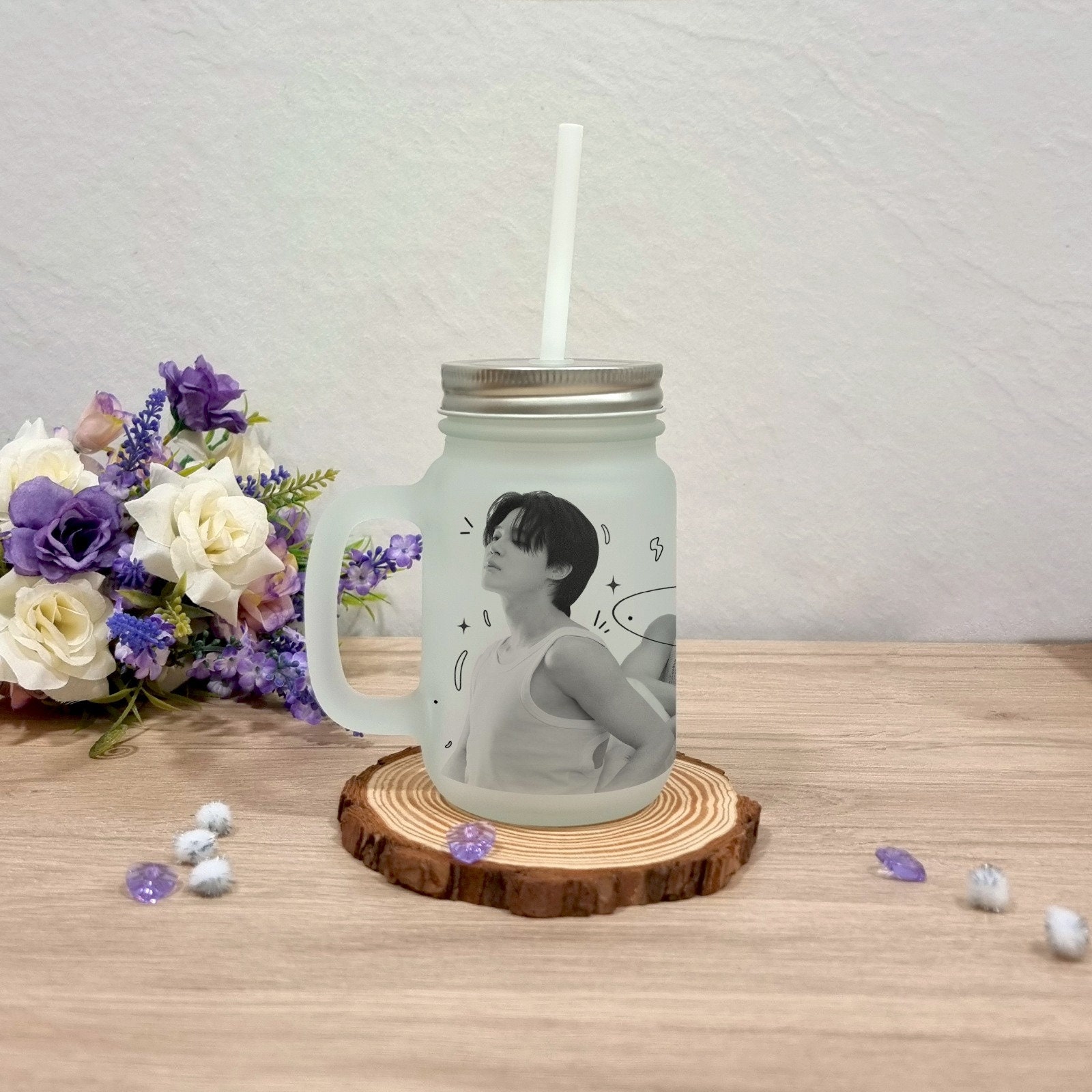 Jimin Photofolio, BTS Jimin Glass Mug 12oz - Etsy