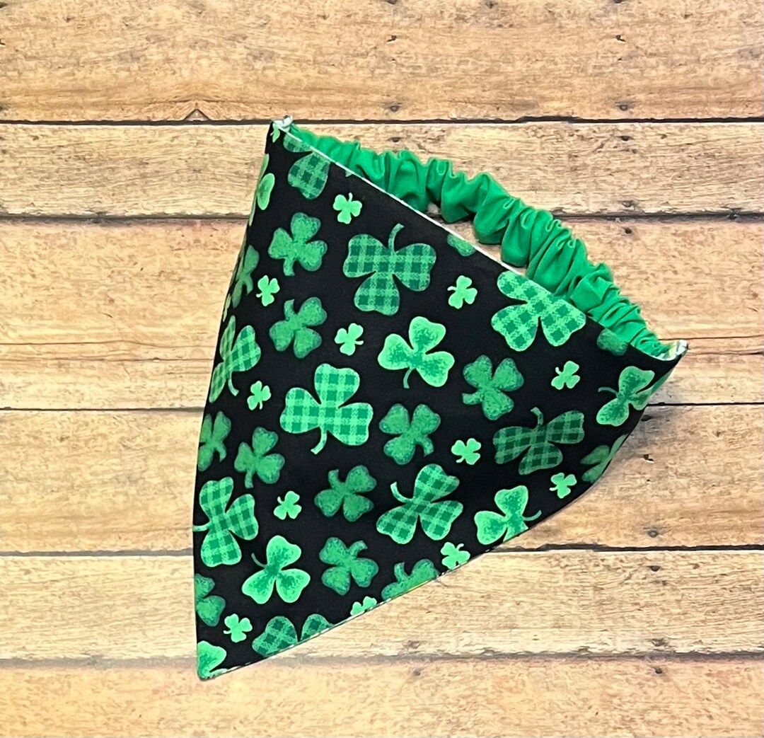 Shamrock Chic- St. Patrick's Day Reversible Scrunchie Dog Bandana - Etsy