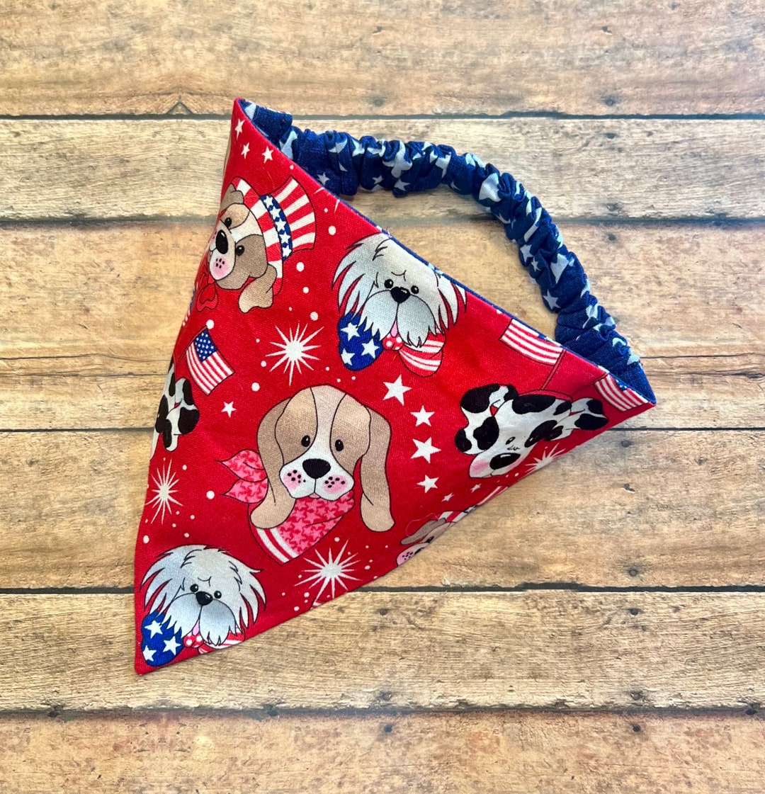 Patriotic Pups- Reversible Scrunchie Dog Bandana - Etsy