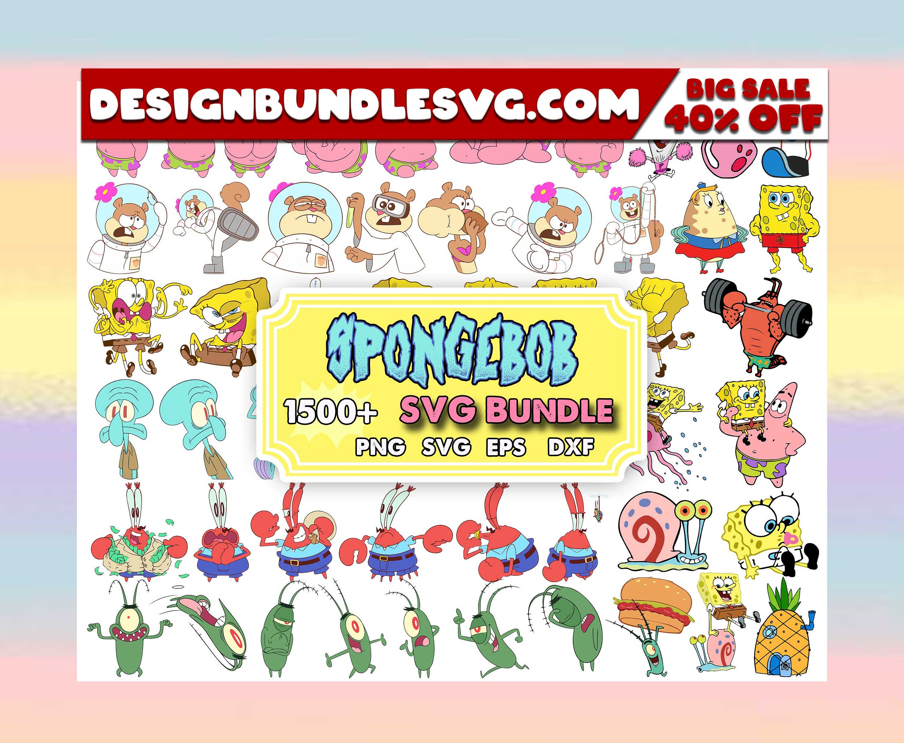 1500 Mega SVG Spongebob Bundle Spongebob Characters Svg - Etsy