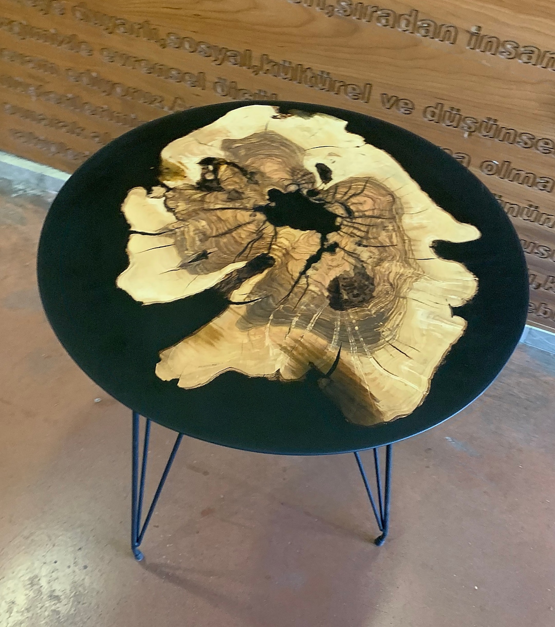 Round Coffee Table, Live Edge Side Table, Rustic Coffee Table, Bedside ...