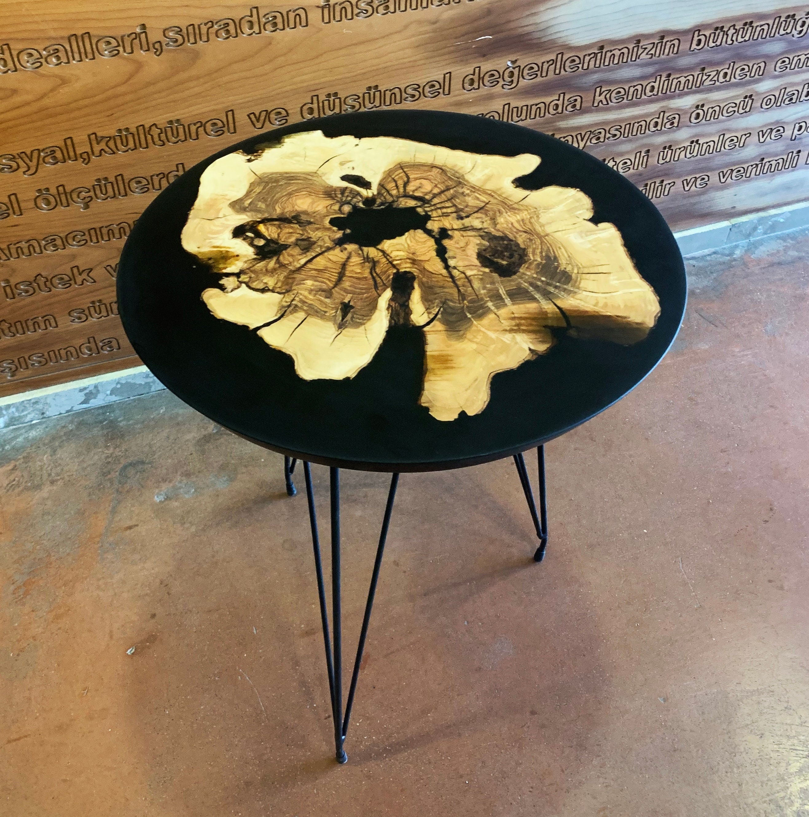 Round Coffee Table, Live Edge Side Table, Rustic Coffee Table, Bedside ...