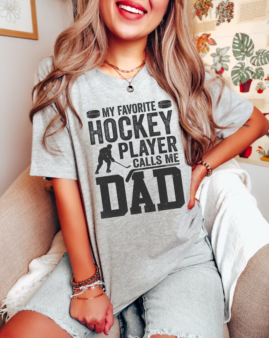 Hockey Dad Shirt , My Favorite Hockey Player Calls Me Dad, Hockey Dad ...