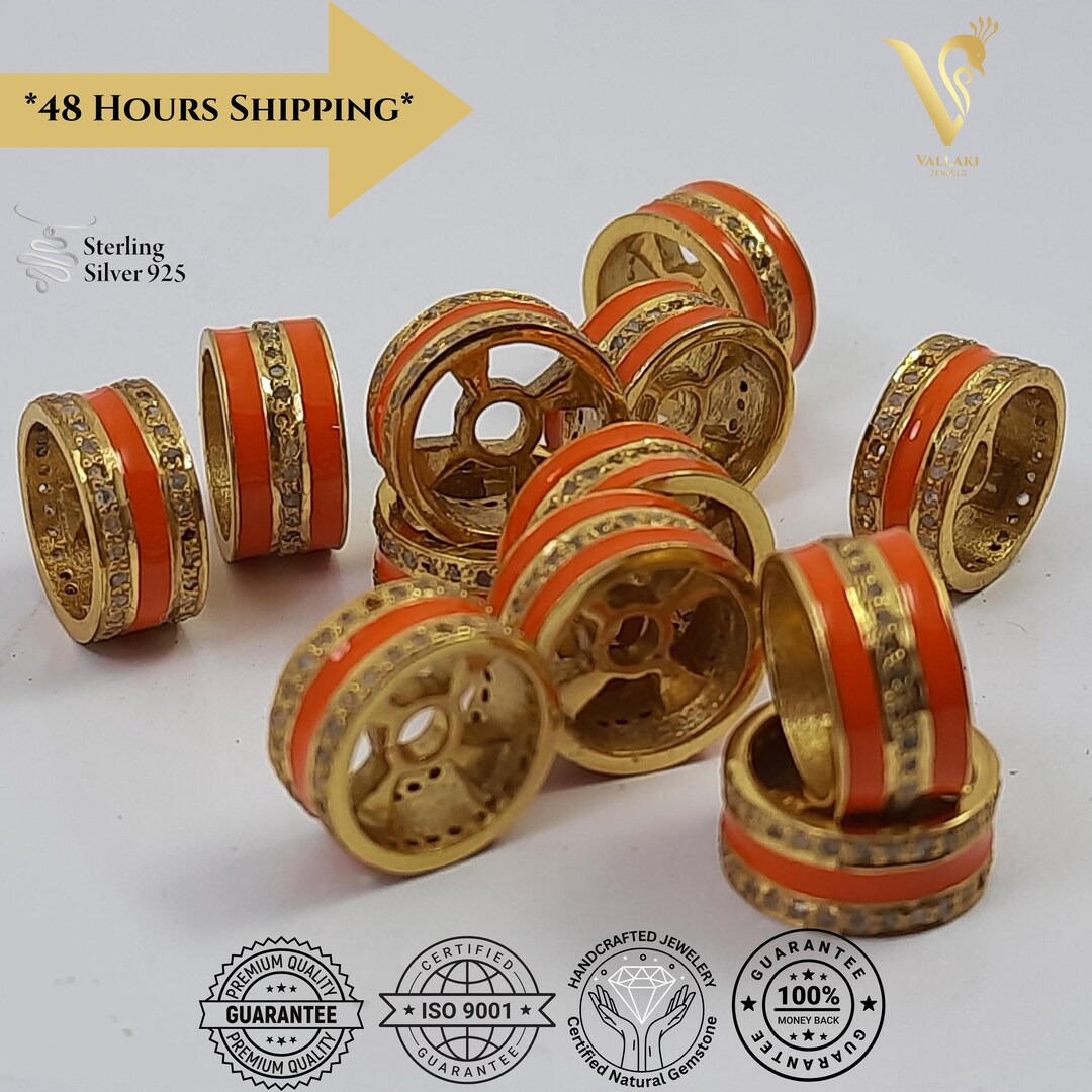 HANDMADE Pave Diamond Wheel Enamel Wheel 12mm Beads Jewelry Making ...