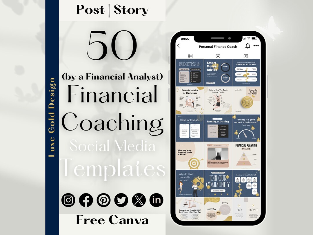 50 Instagram Bundle for Personal Finance Coaching, Post Story Quote ...