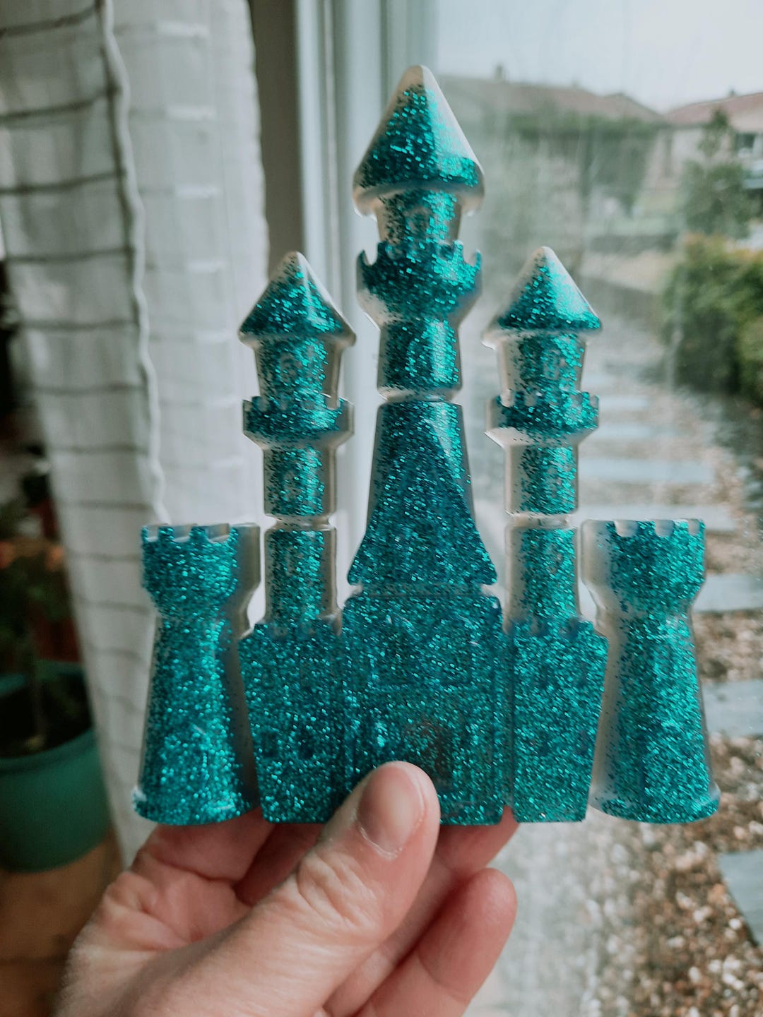 Turquoise Blue Resin Castle - Etsy