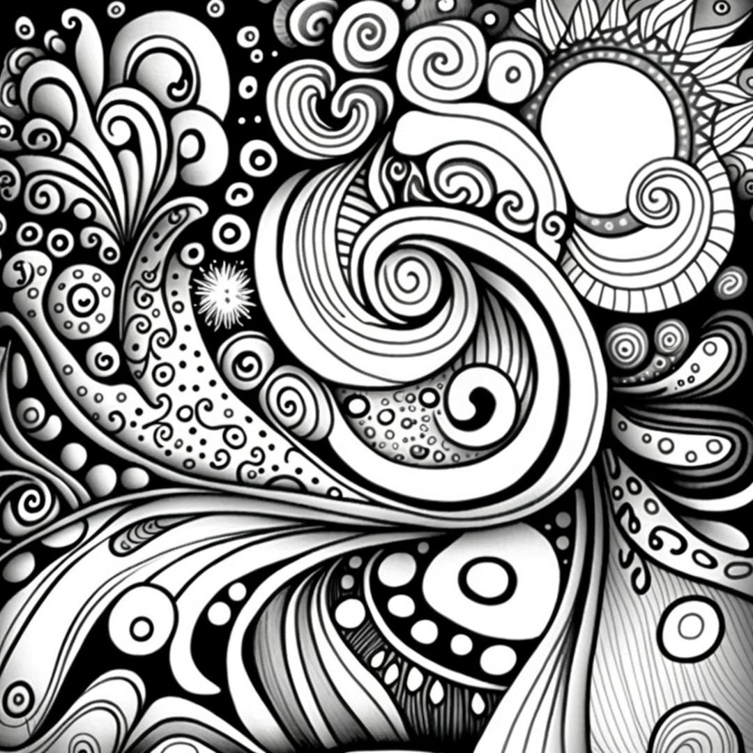 Abstract Adult Coloring Pages - Etsy