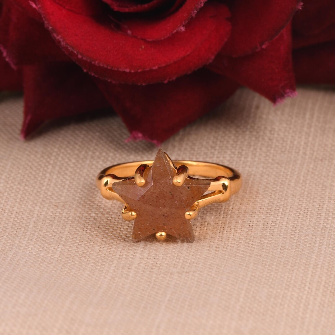 Beautiful Strawberry Quartz Ring, 925 Sterling Silver Ring, Star Shape ...