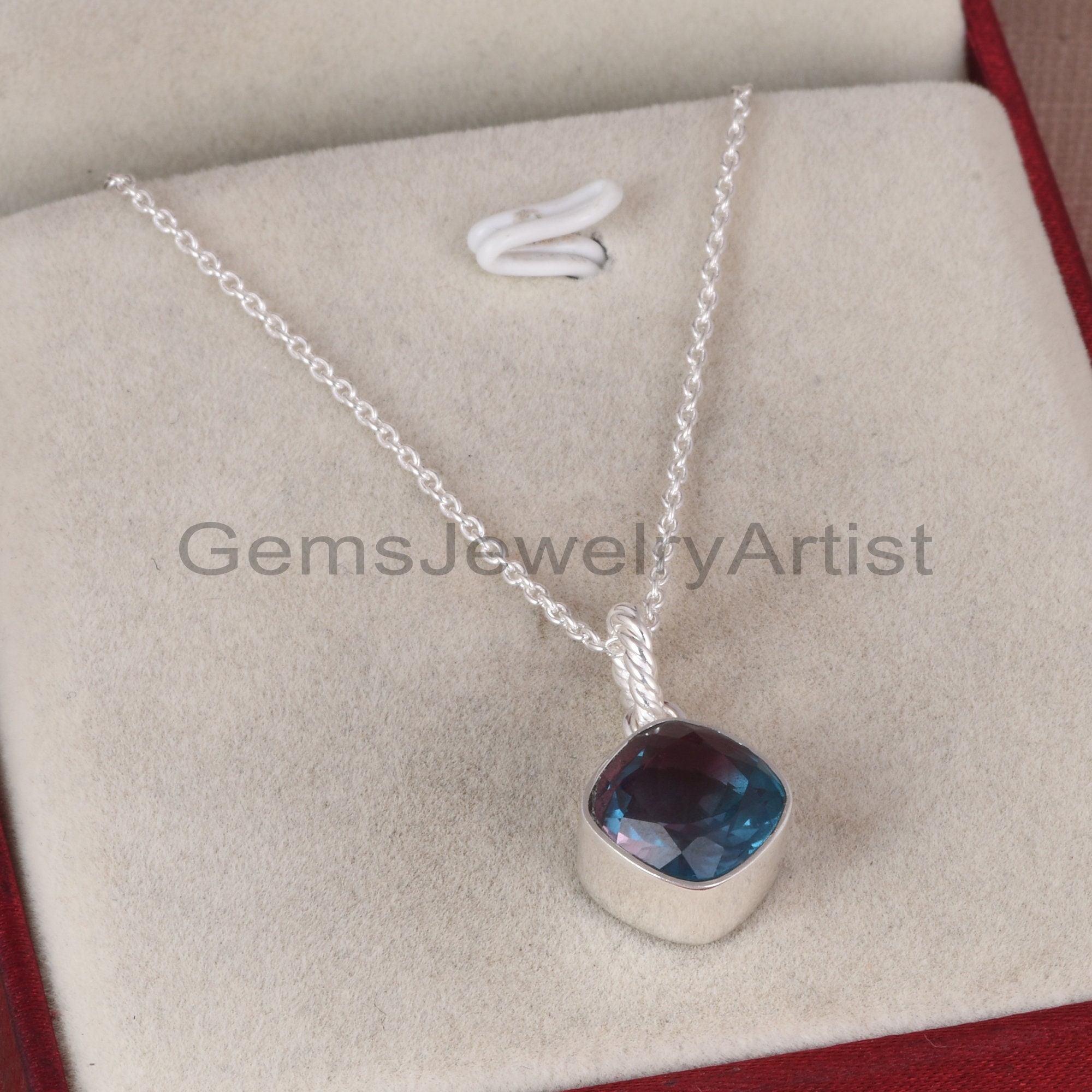 Precious Bio Alexandrite Gemstone Pendant Handmade 925 Sterling Silver ...