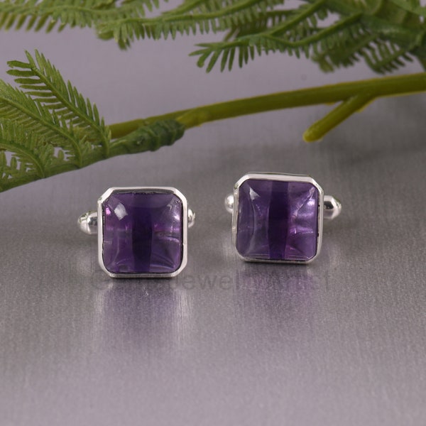 Amethyst Cufflinks - Etsy