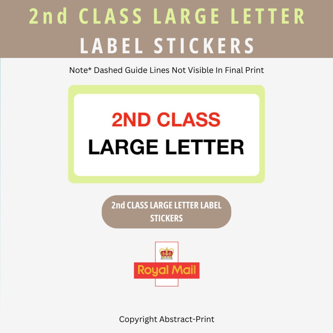 Large Letter 2nd Class Small Labels Stickers Self Adhesive Post Sticker ...