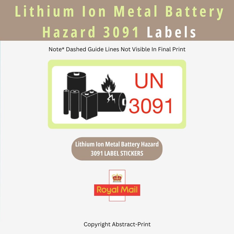 260 Lithium Ion Metal Battery Hazard 3091 Labels Stickers - Etsy