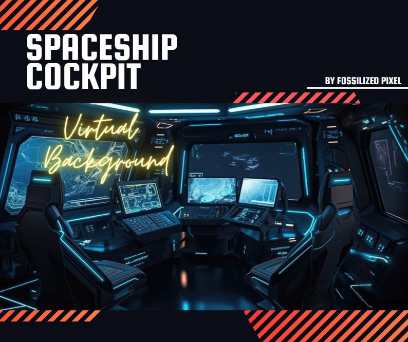 Spaceship Cockpit Virtual Background 04 Sci-fi Home Office - Etsy