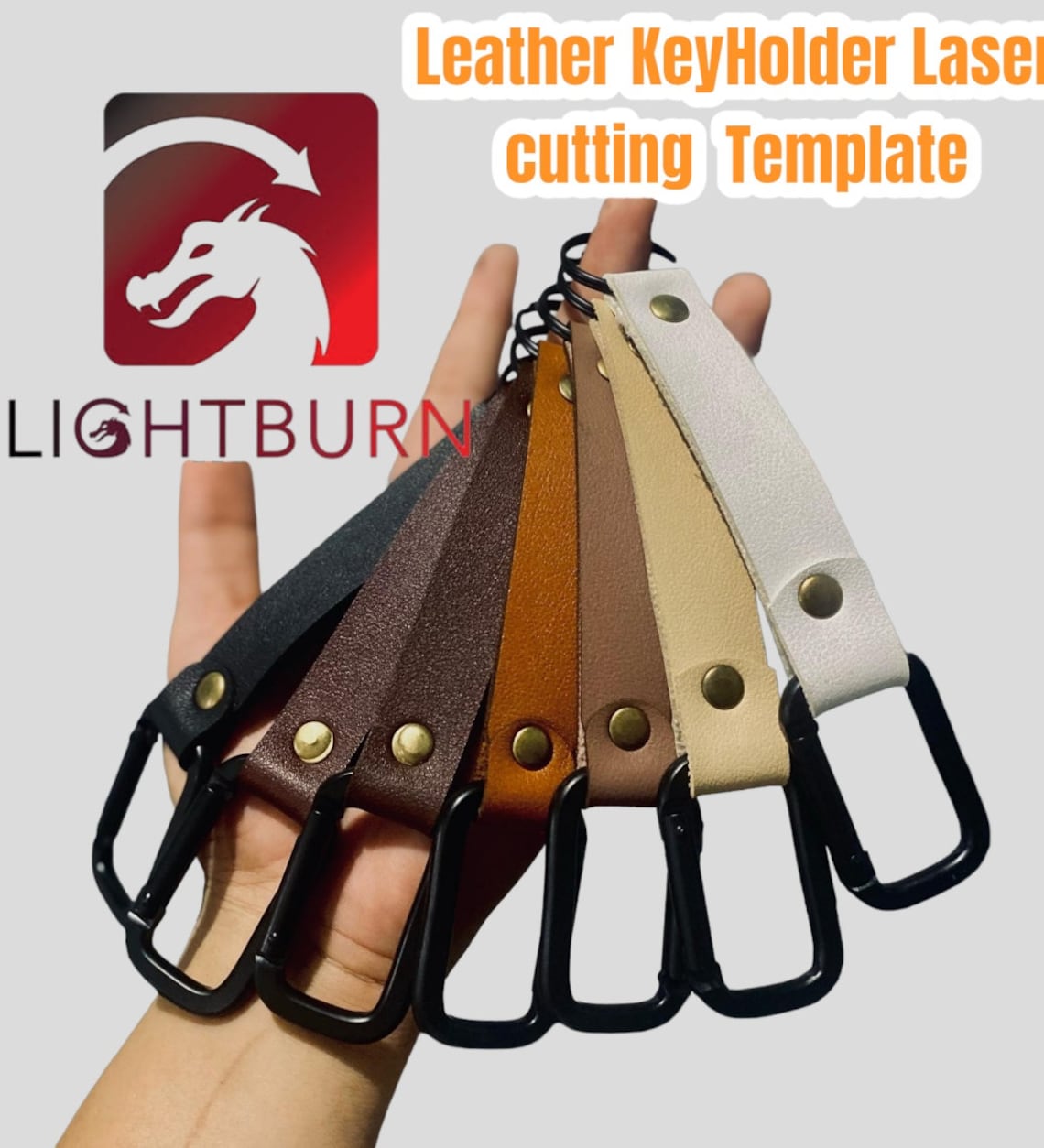 Leather Keyholder Carabiner Template for Laser Cutting With - Etsy