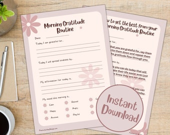 Morning Gratitude Journal | Gratitude Prompt | Journaling | Gratitude ...