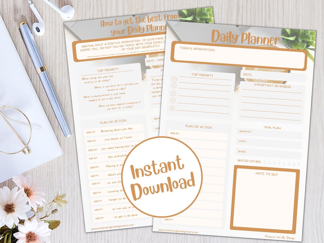 Personal Daily Planner, Gold Planner - Etsy