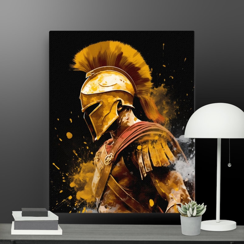 Spartan Warrior Wall Art | Wall Art Print on Canvas - Etsy