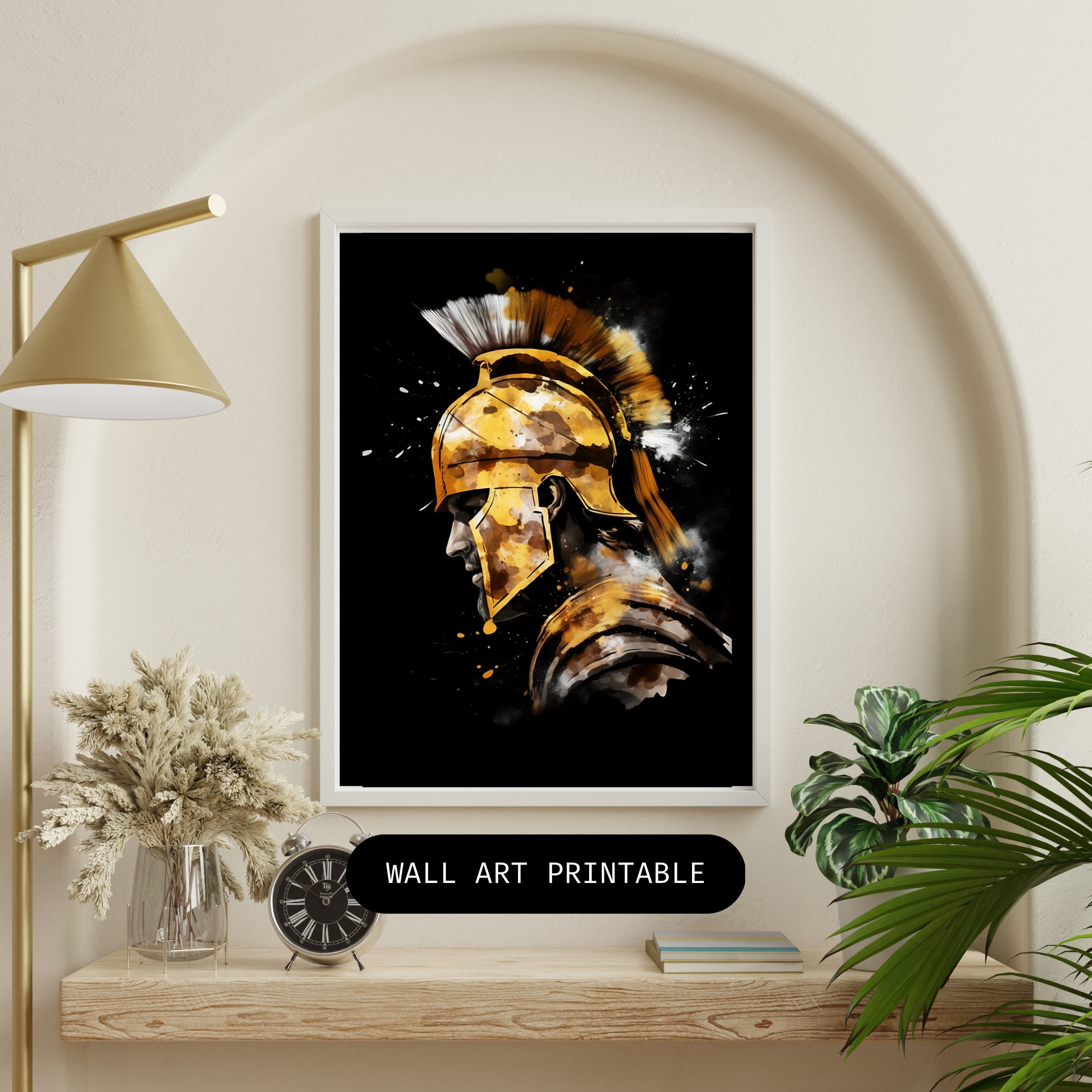 Spartan Warrior Beautiful Wall Art Printable, Spartan Art, Drawing of a ...