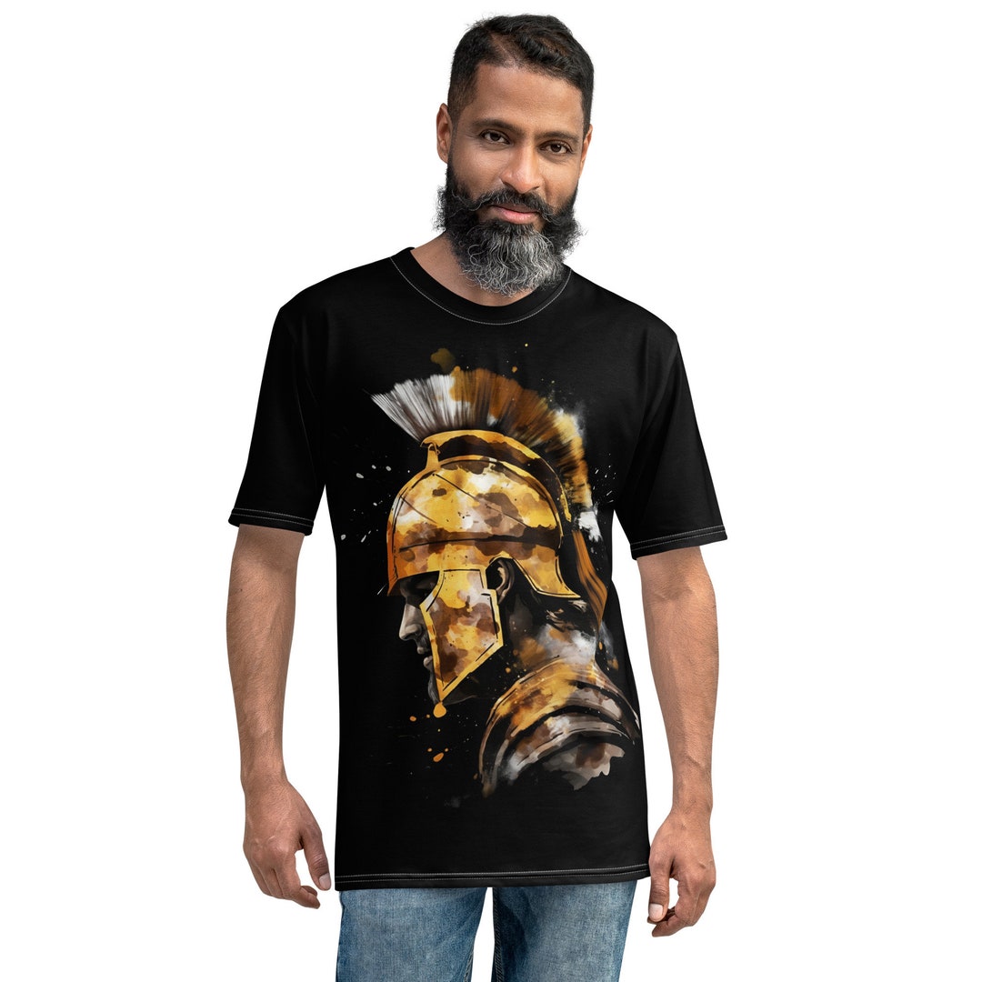Men's T-shirt With Spartan Print - Etsy
