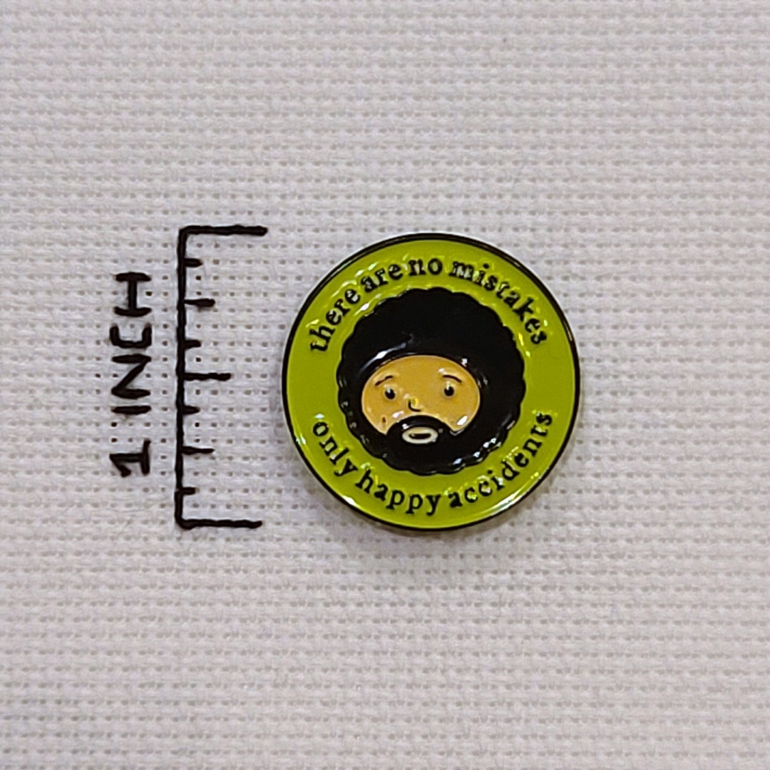 Bob Ross Motivational Slogan Motto Chibi Enamel Needle Minder - Etsy