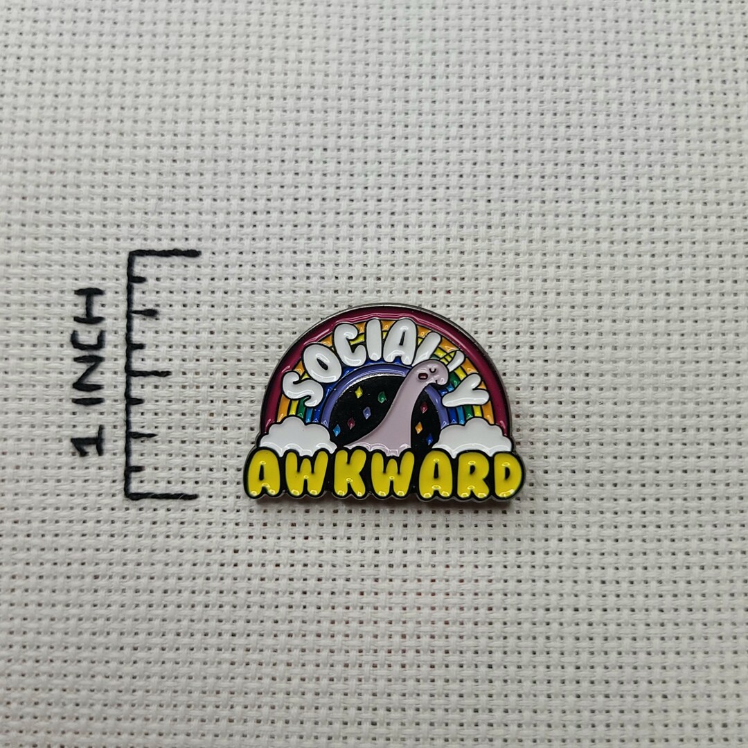 Socially Awkward Rainbow Unicorn Nessie Enamel Needle Minder - Etsy