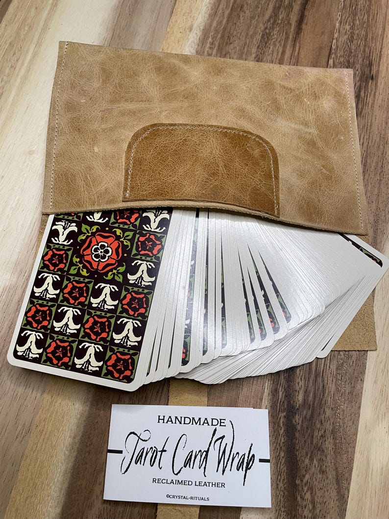 Handmade Leather Tarot Card Wrap - Etsy
