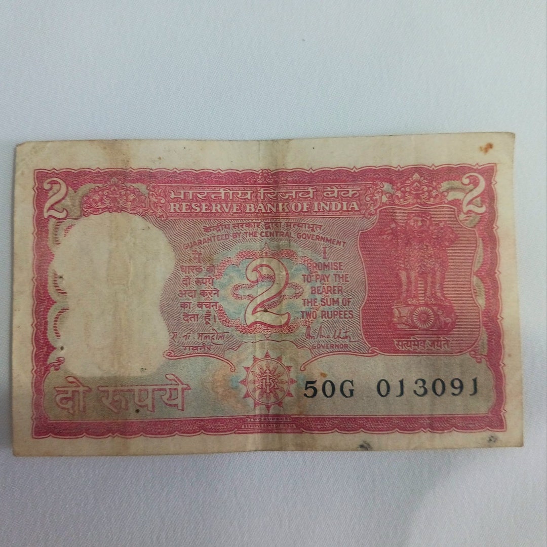 Lot 6 DIFFERENT PCS 1970-80s India 2 Rupees Tiger Satellite Old Vintage ...