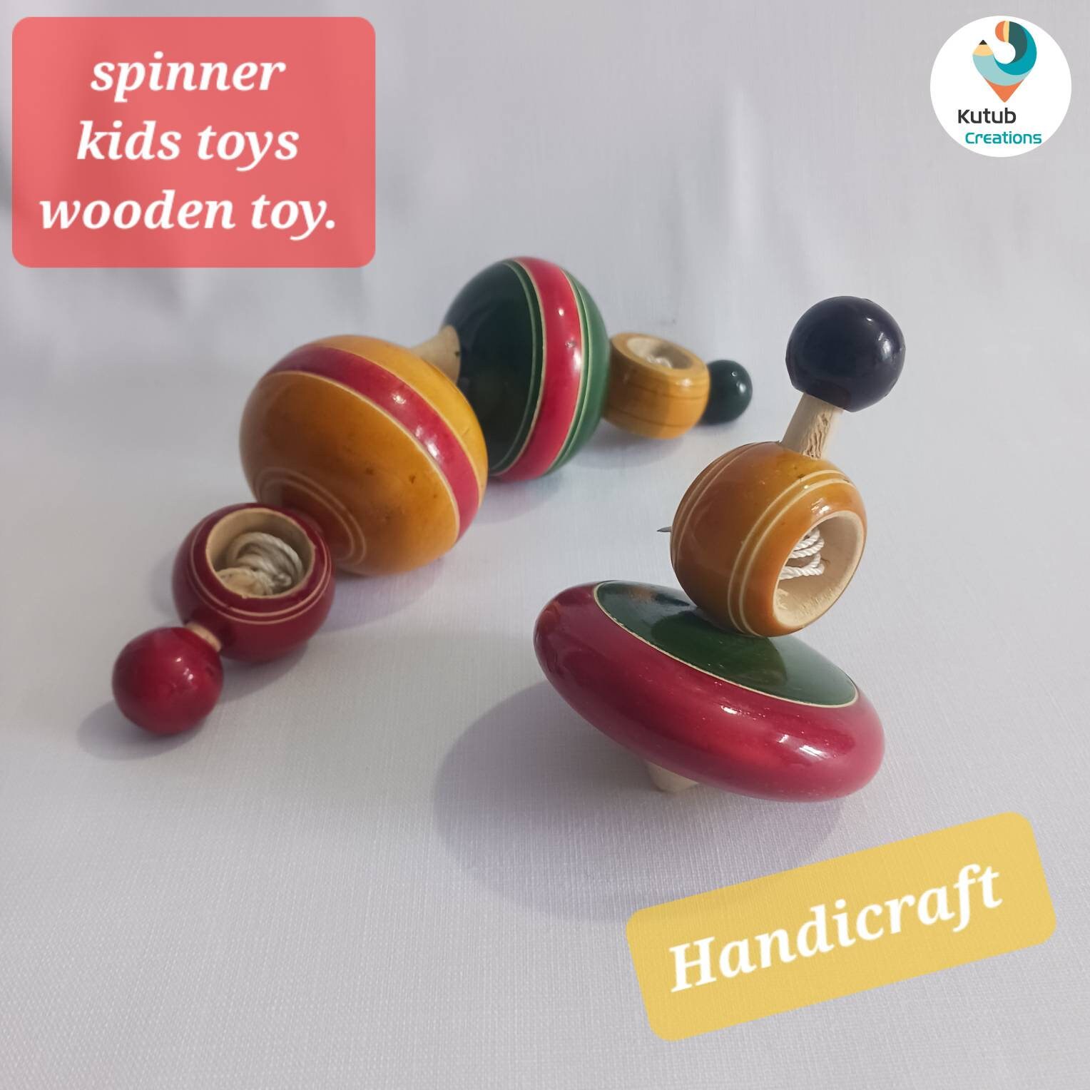 Spinner for Kids Toys /play Toys/ Launcher Toy/ Wooden Toy ( Lattu Toy ...