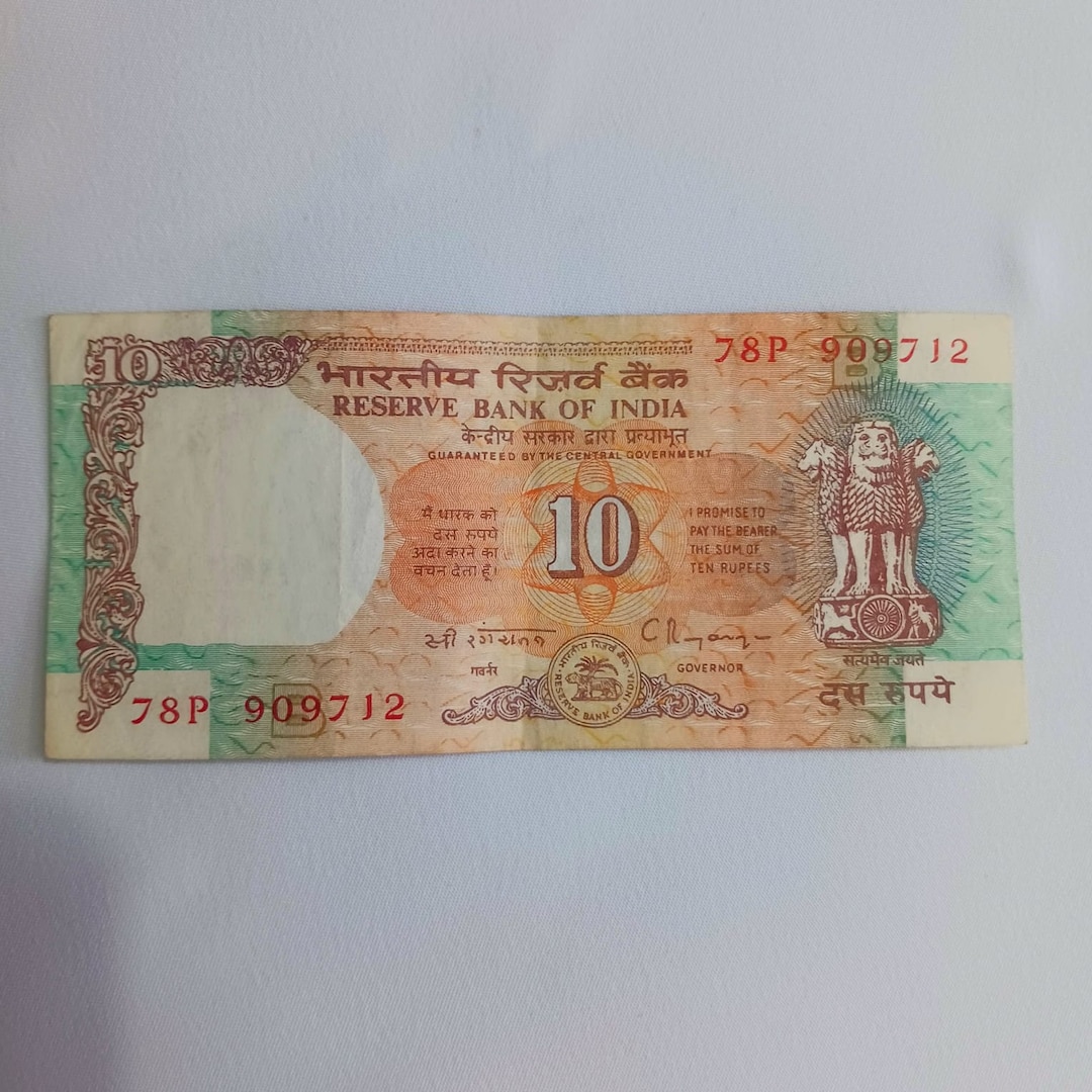 Rs 10 India Banknote Signature Series Signed by C.RANGRAJAN Inset C ...