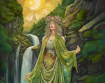 Enchanting Mythical Vision A Earthly High Priestess Amidst a ...