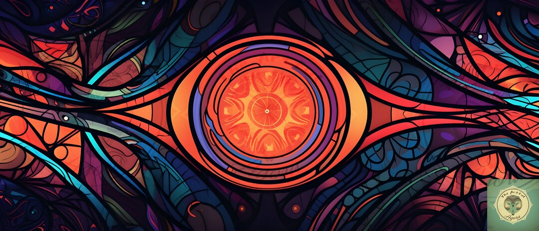 Vibrant Neo-pop Stained Glass Tiled Background - Ultrawide 21:9 Desktop ...