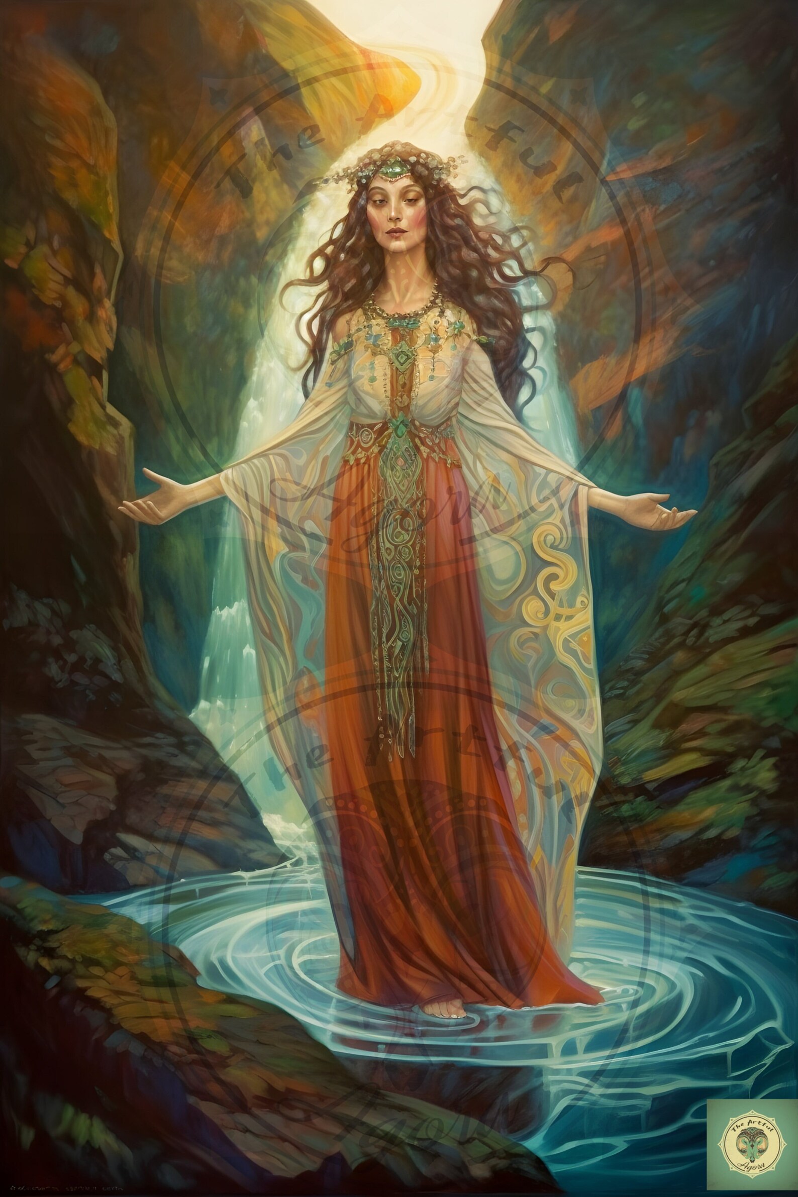 Enchanting Mythical Vision A Earthly High Priestess Amidst a ...