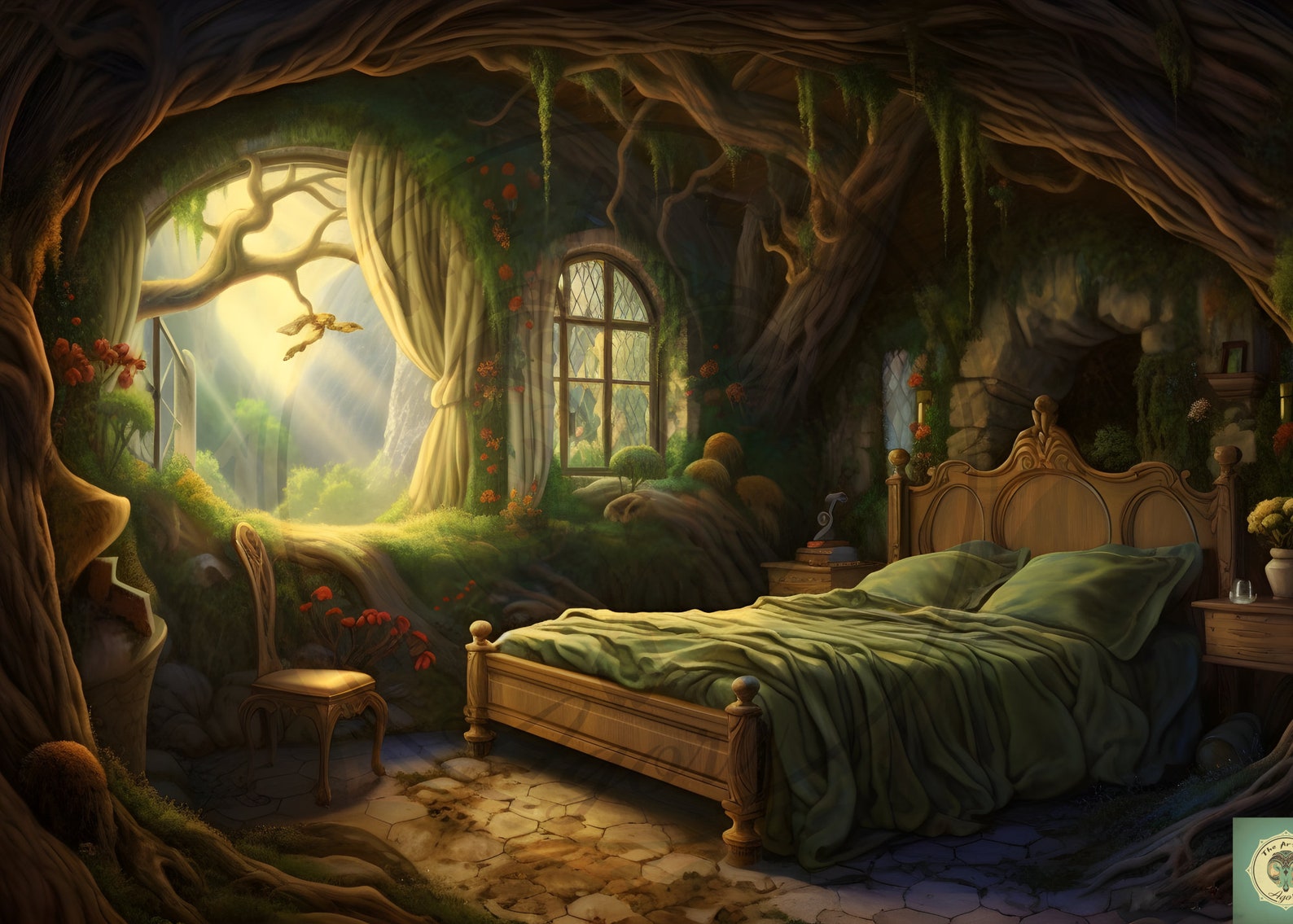 Enchanting Forest Fantasy Bedroom Art Nouveau - Digital Download - Etsy
