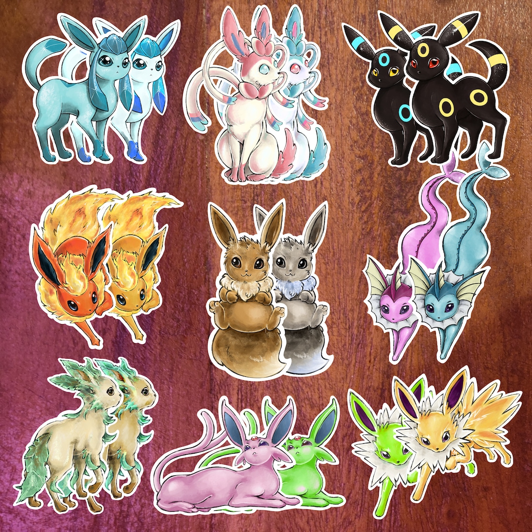 STICKERS ~ Sold in Pairs: Eeveelutions - Etsy